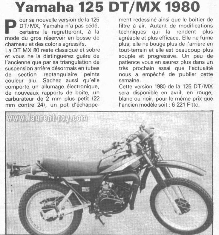 Yamaha Dtmx 125 Fiche Technique